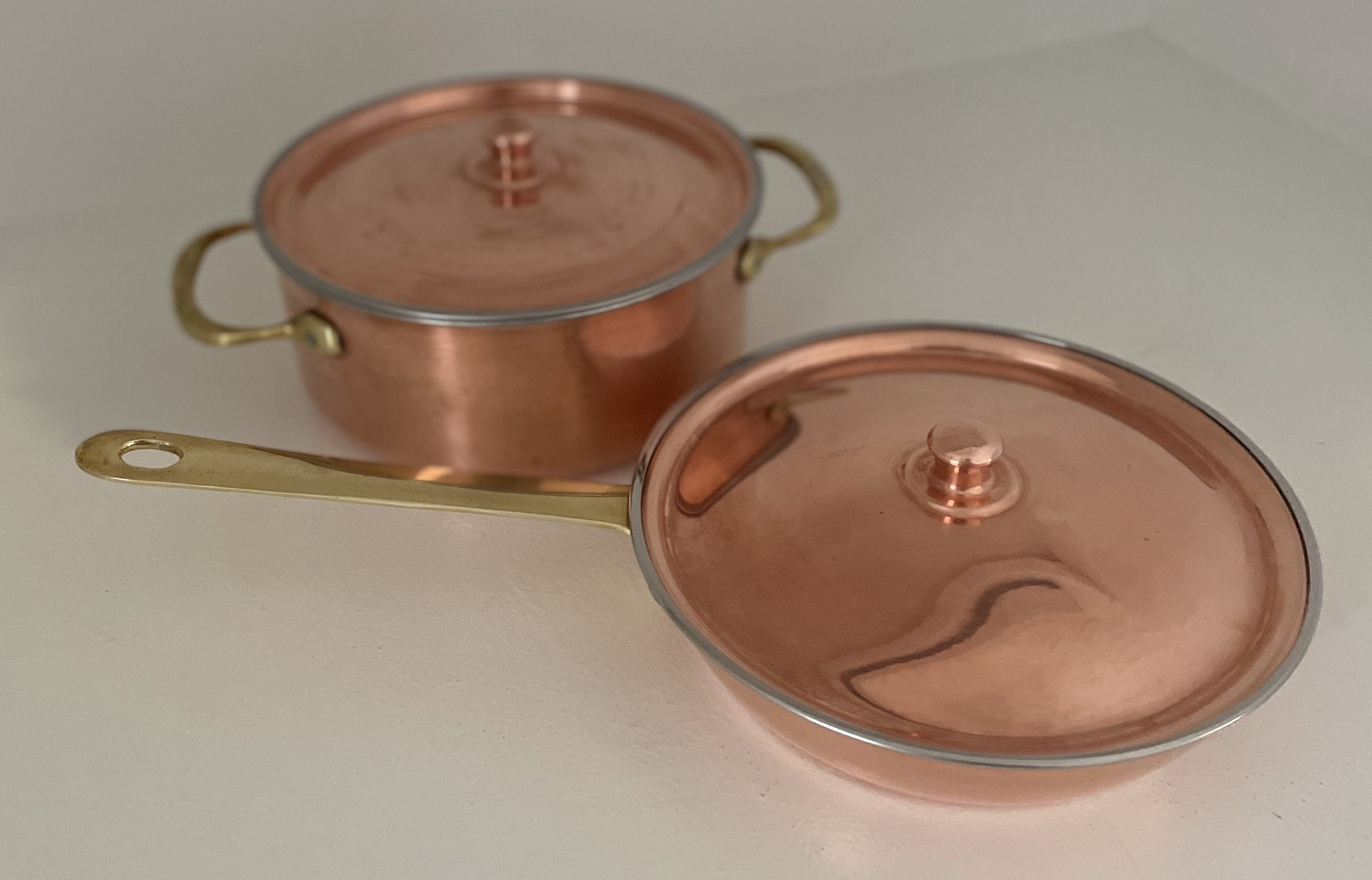Copper Wok Small Frypan Med Frypan Stockpot Saucepan Ladles Set of 11 ...
