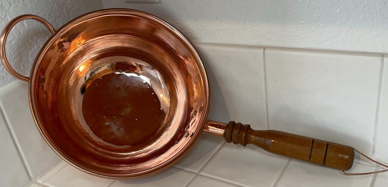 Hammered Copper Wok With Rauli Wood Handle - Etsy