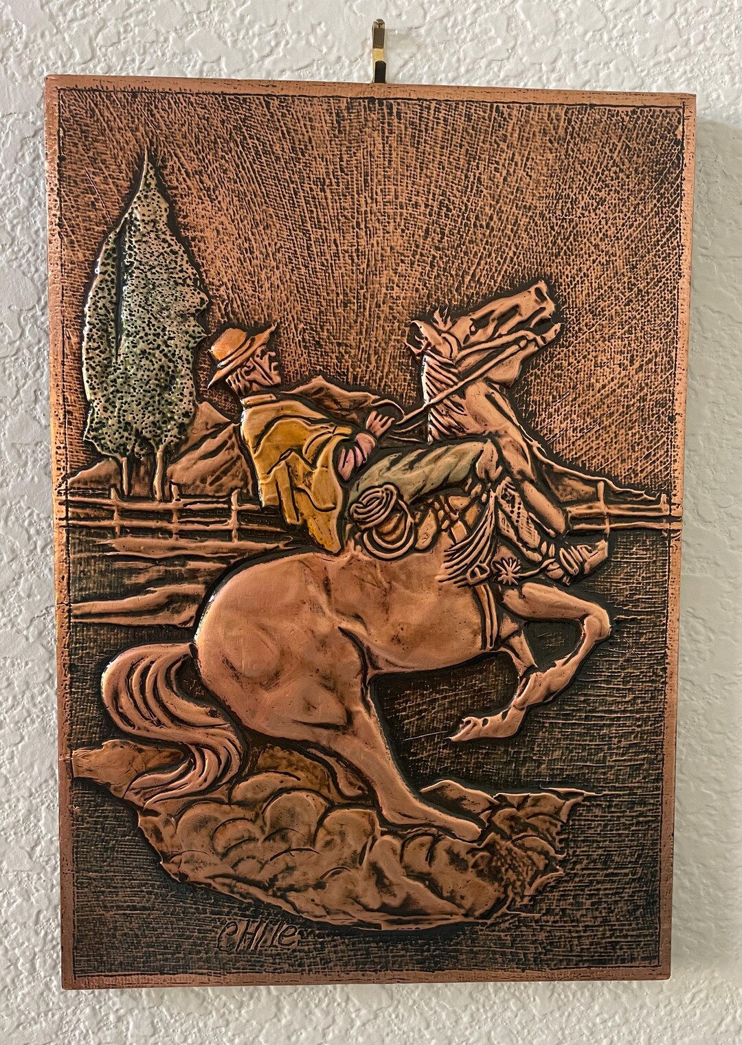 Copper Art Work, Chilean Countryside Huaso, Exclusivities4u - Etsy