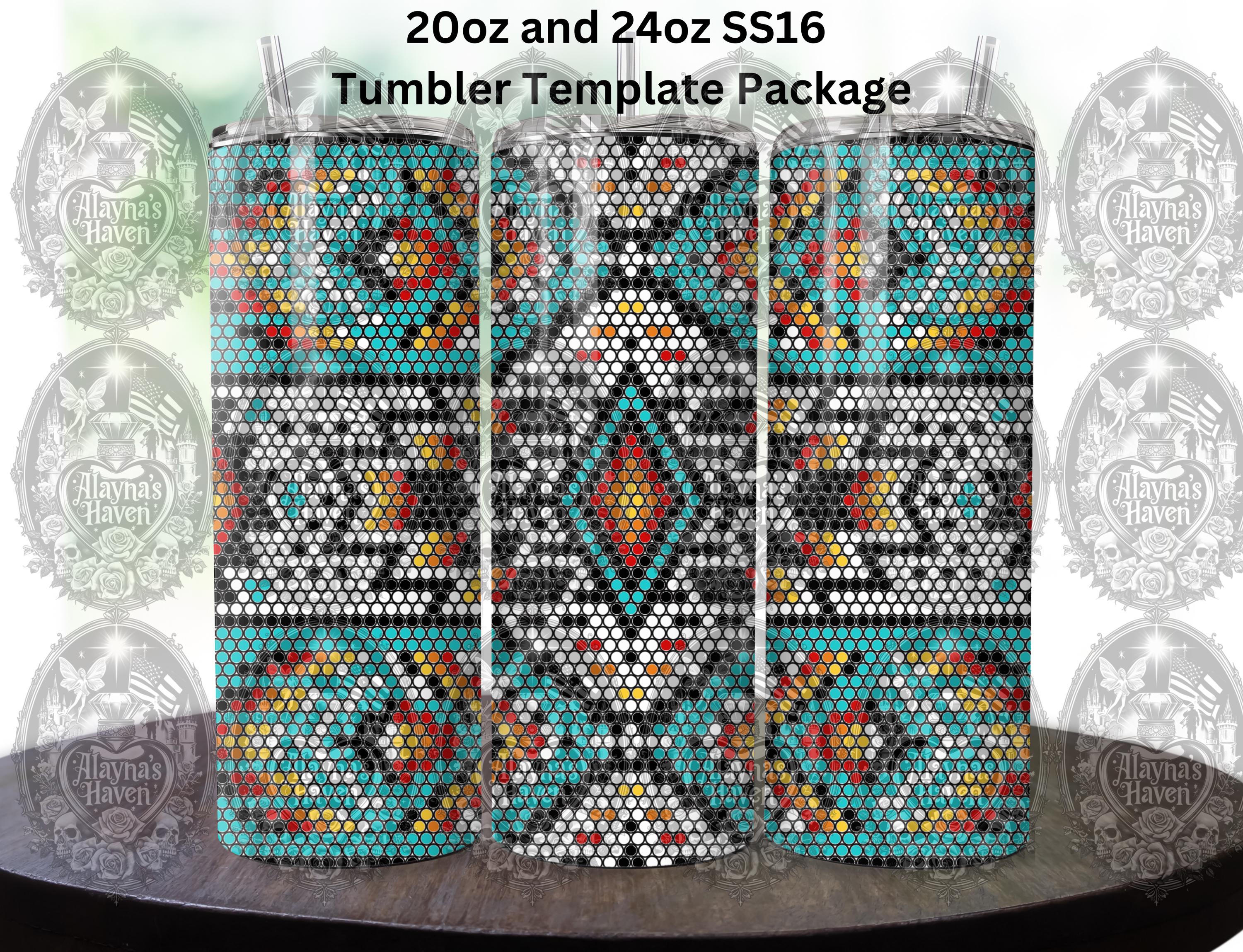 20oz and 24oz SS16 Native American Themed Rhinestone Tumbler Template ...