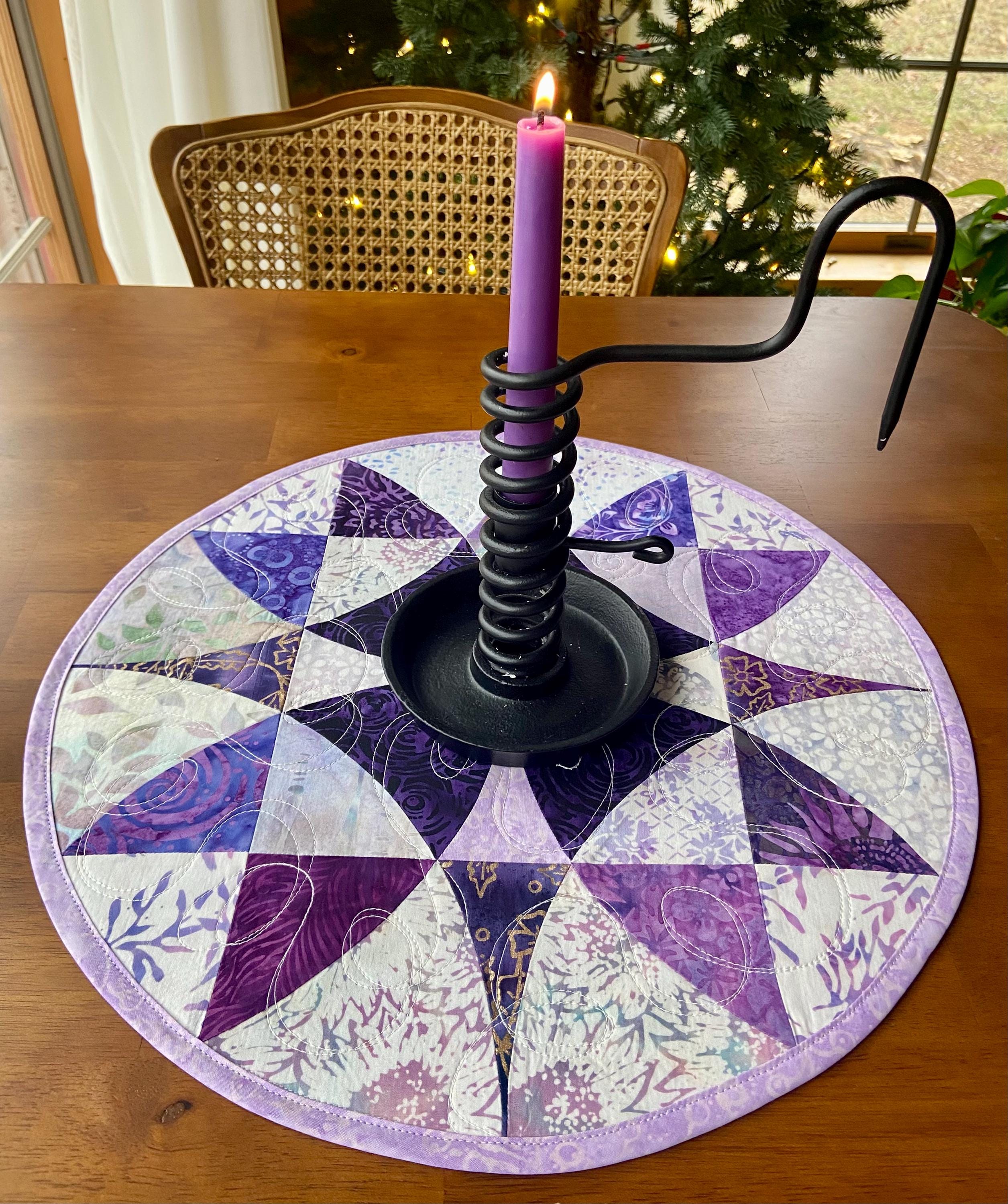 Colorful Round Purple Table Topper - Etsy
