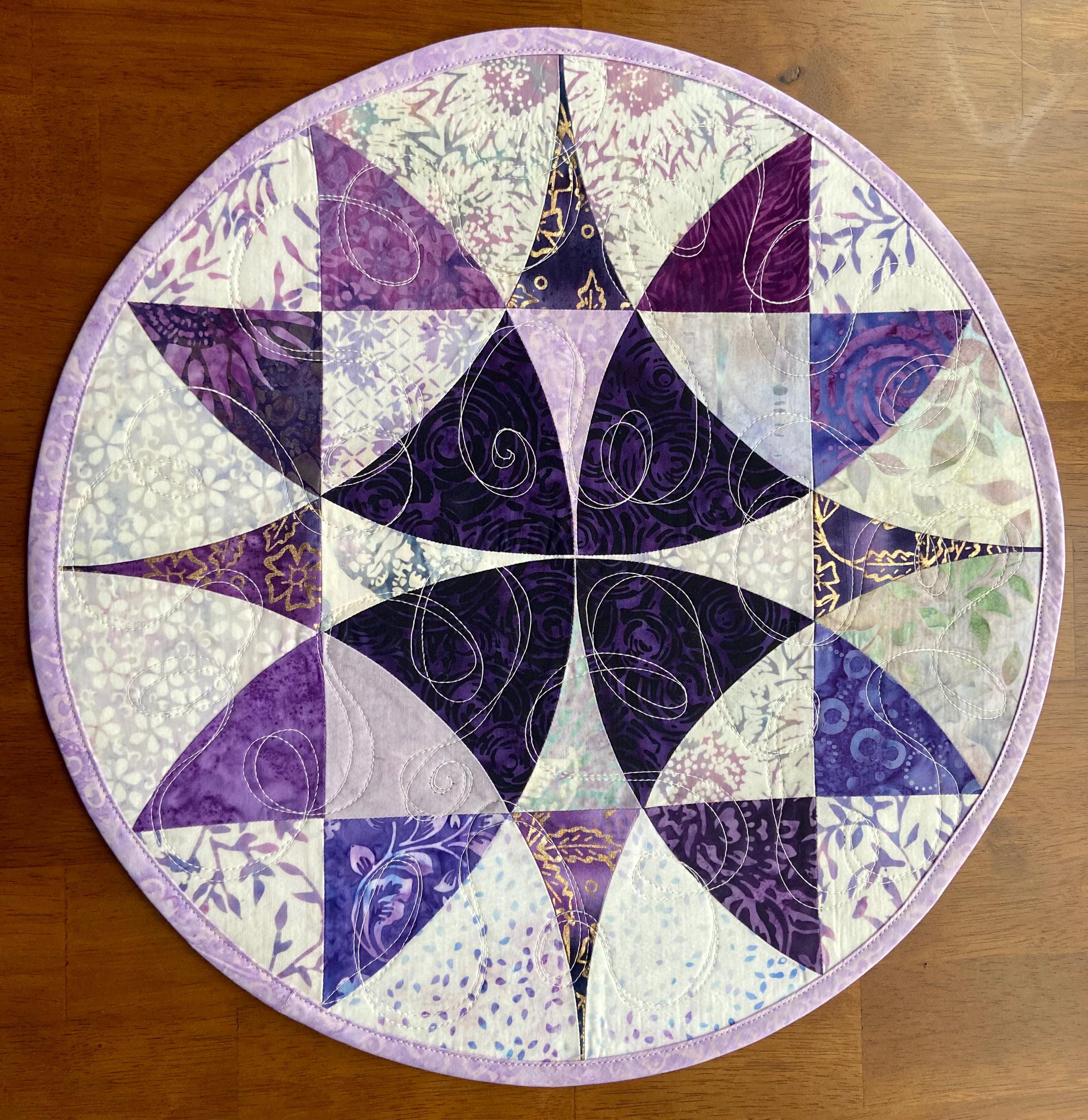 Colorful Round Purple Table Topper - Etsy