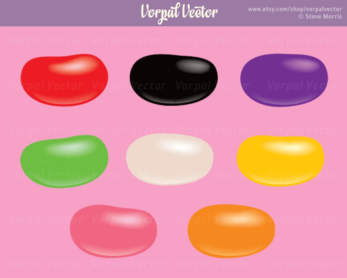 Jelly Bean Clip Art Easter Clipart Candy Scrapbook Graphic | Etsy