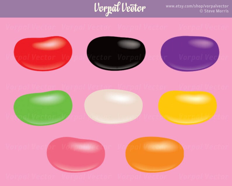 Jelly Bean Clip Art Easter Clipart Candy Scrapbook Graphic | Etsy