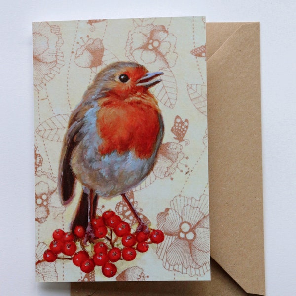 Red Robin Card - Etsy