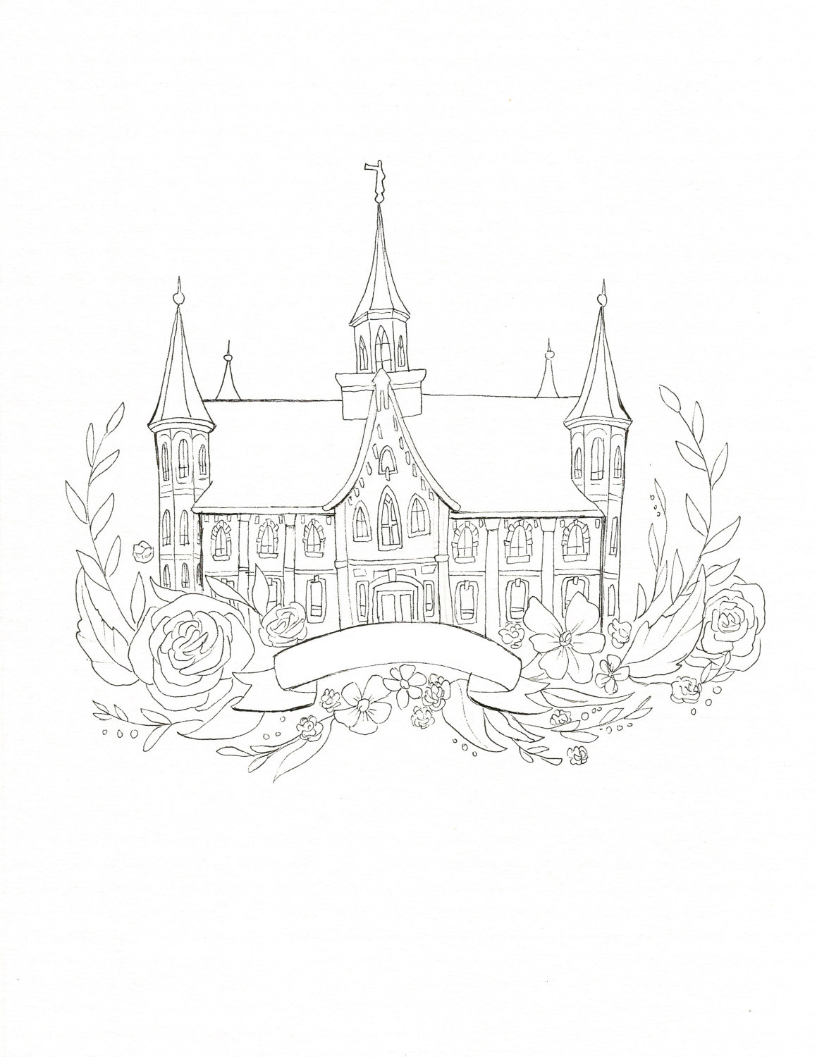 Lds Temple Coloring Page