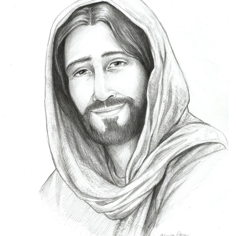 Jesus Head Drawing - Etsy