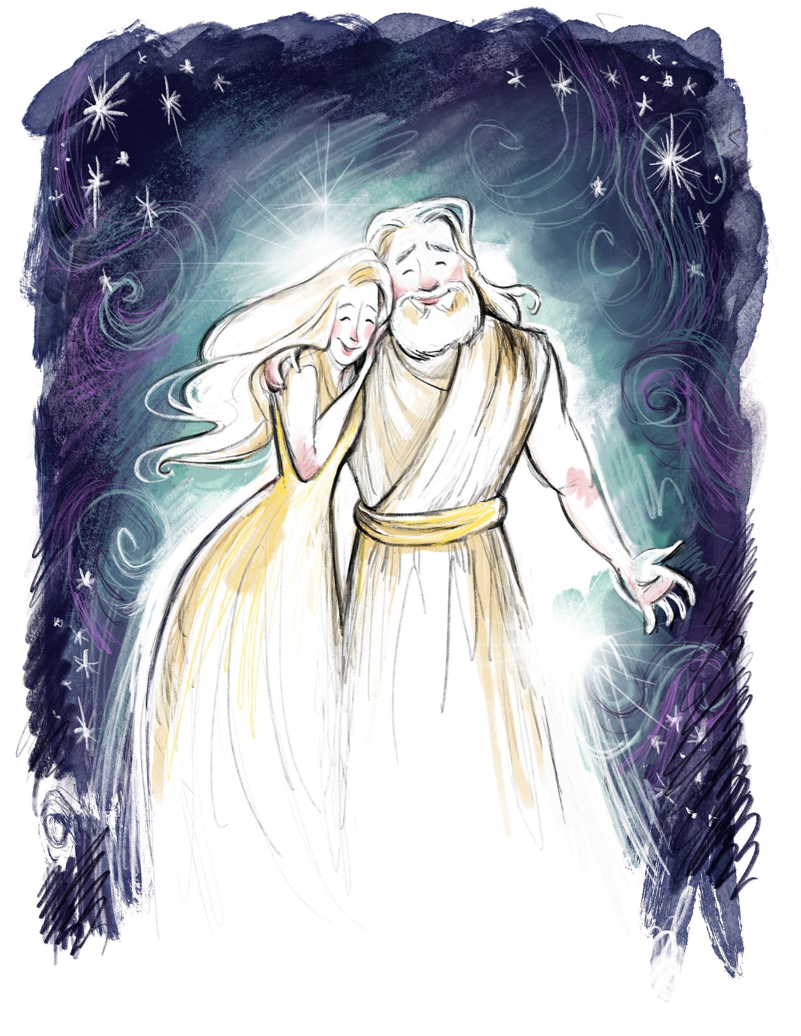 Heavenly Father and Heavenly Mother Spiritual Art Print - Religious ...