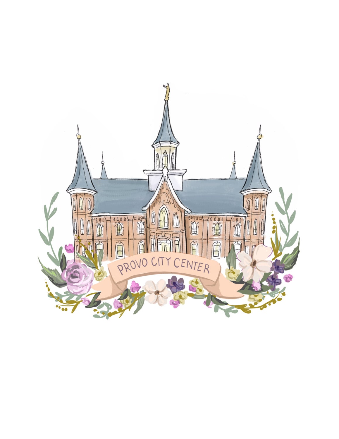 Provo City Center Temple, Latter Day Saint, Flower Wreath Design ...