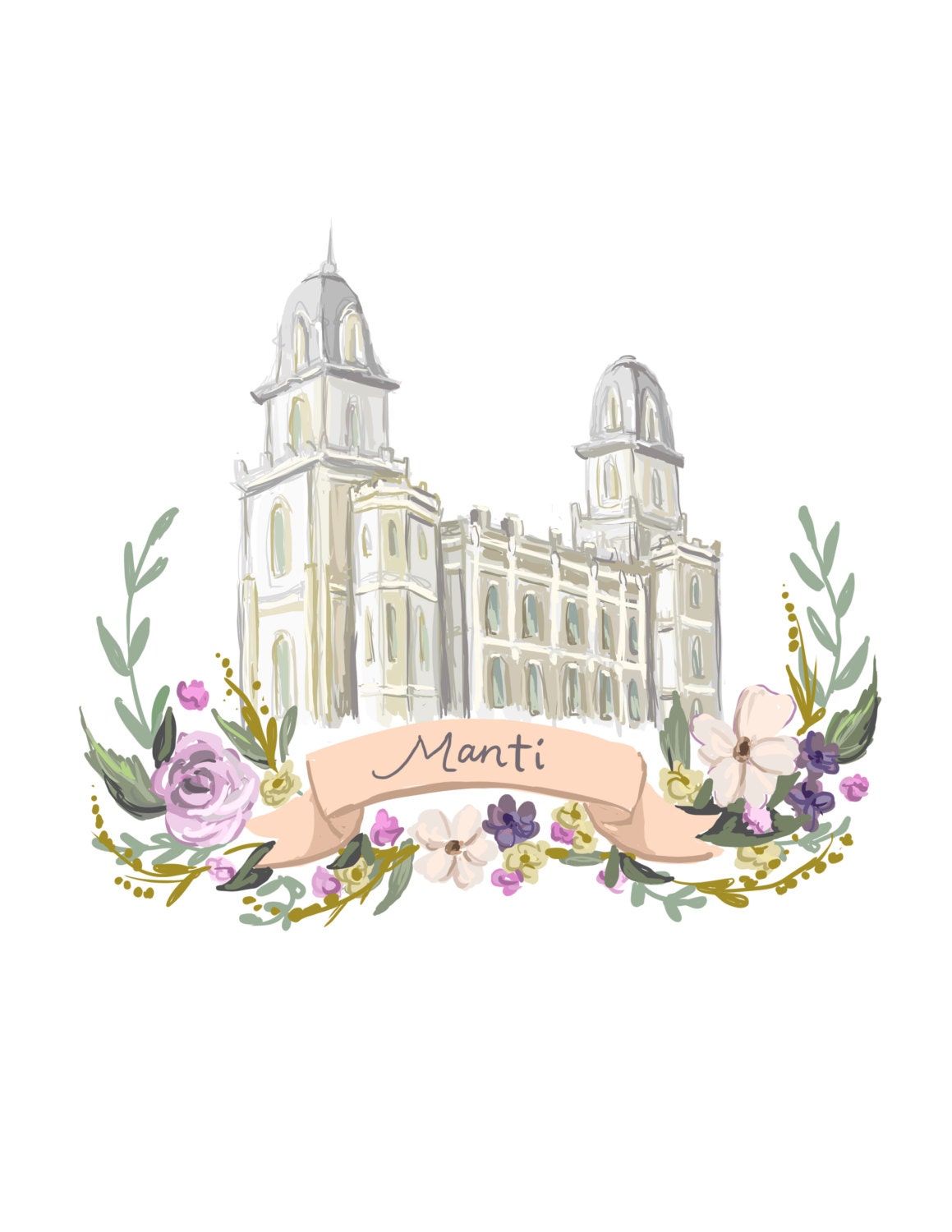 Lds Manti Temple Silhouette