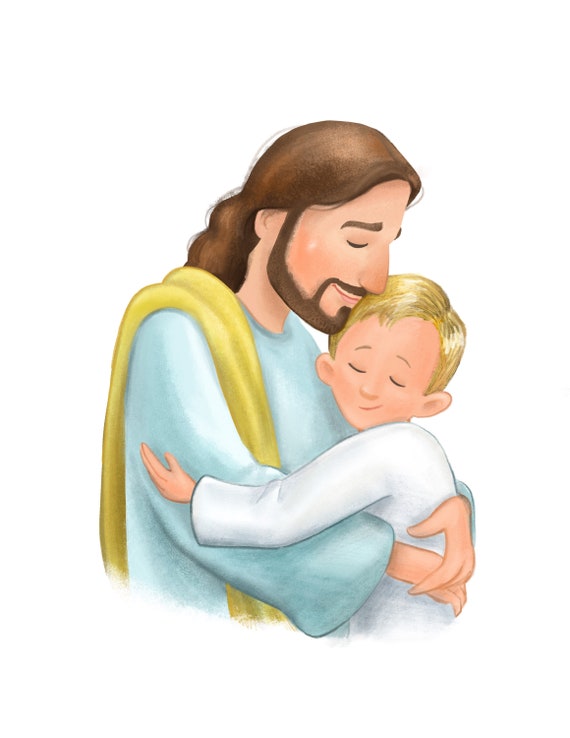 Jesus Christ Hugging Children
