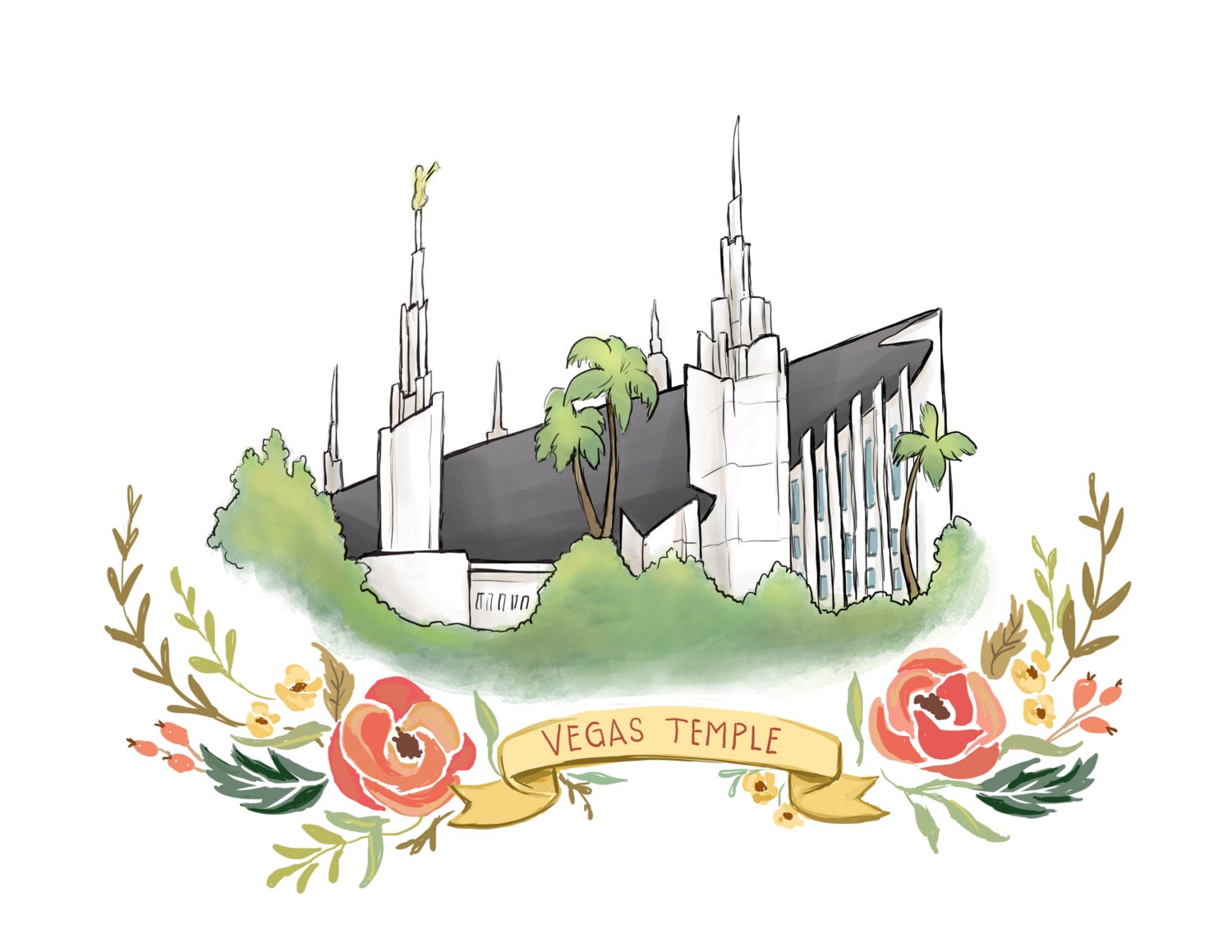 Las Vegas Temple, LDS Temple, Mormon Art, FHE, Latter Day Saint ...