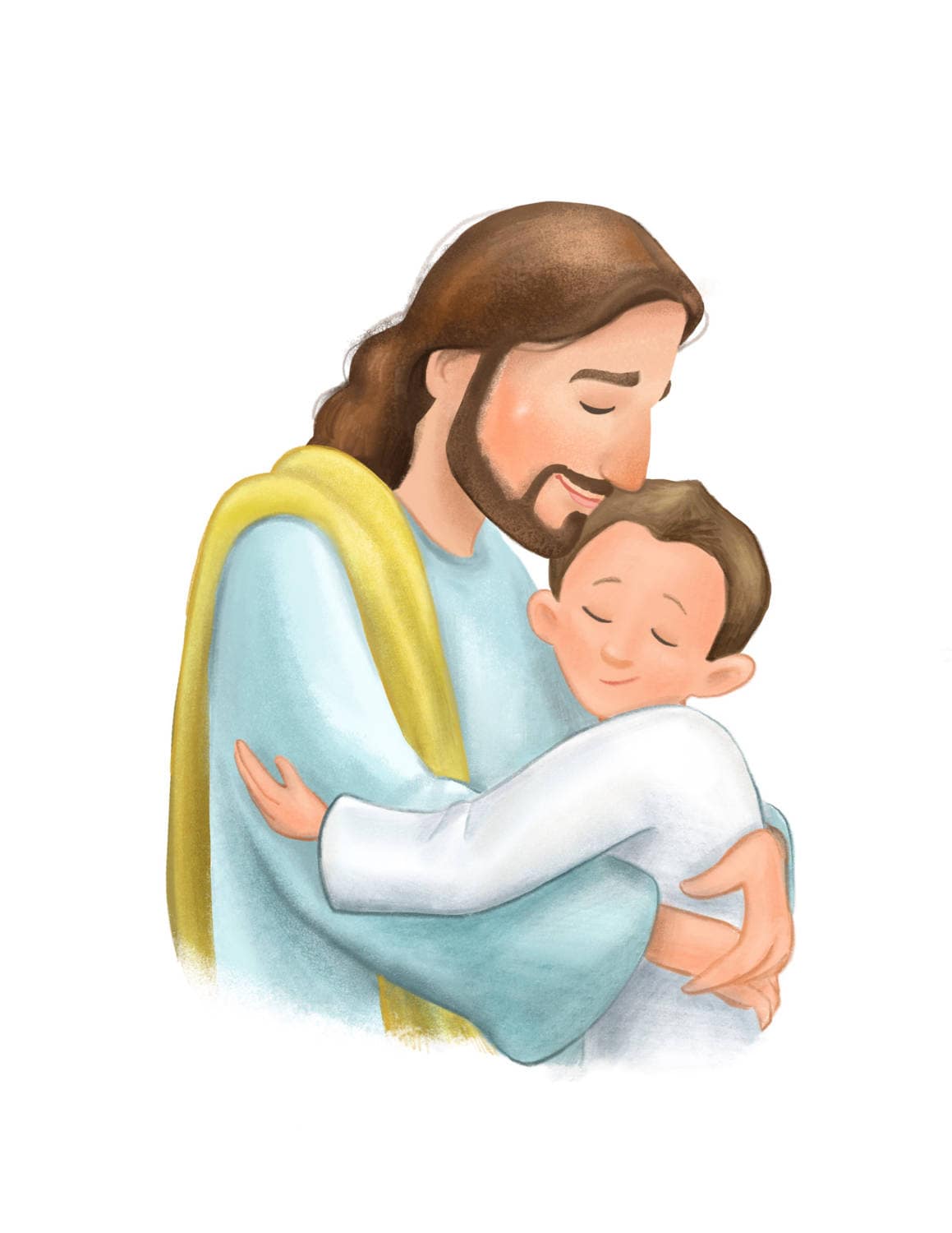 Regalo de bautismo para niño pequeño, Cristo abrazando al niño, archivo ...