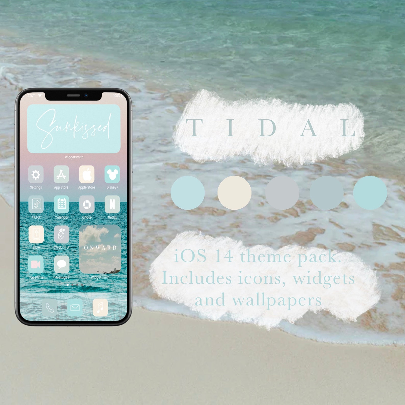 Ios 14 Tidal Wave Theme Pack Icons Widgets & Wallpaper Pack - Etsy