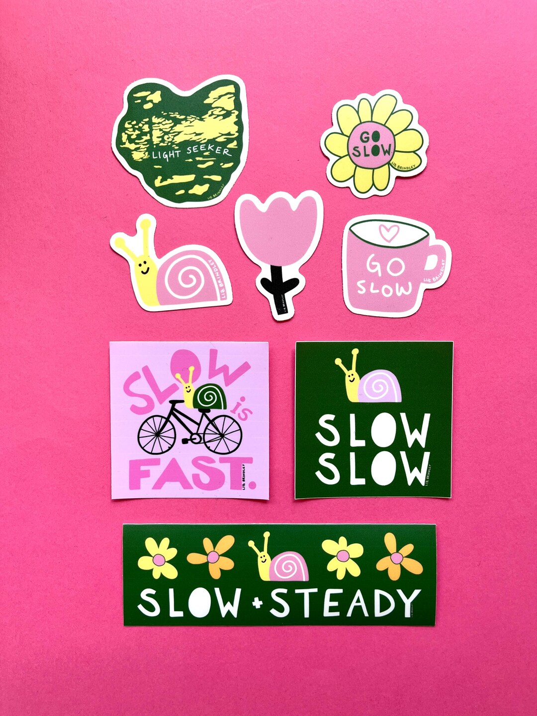Go Slow Sticker Collection Set of 8 Stickers - Etsy