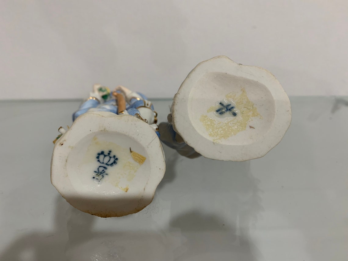 Sitzendorf Porcelain Figurines 2 Pieces, Miniature Gardening Boy and ...