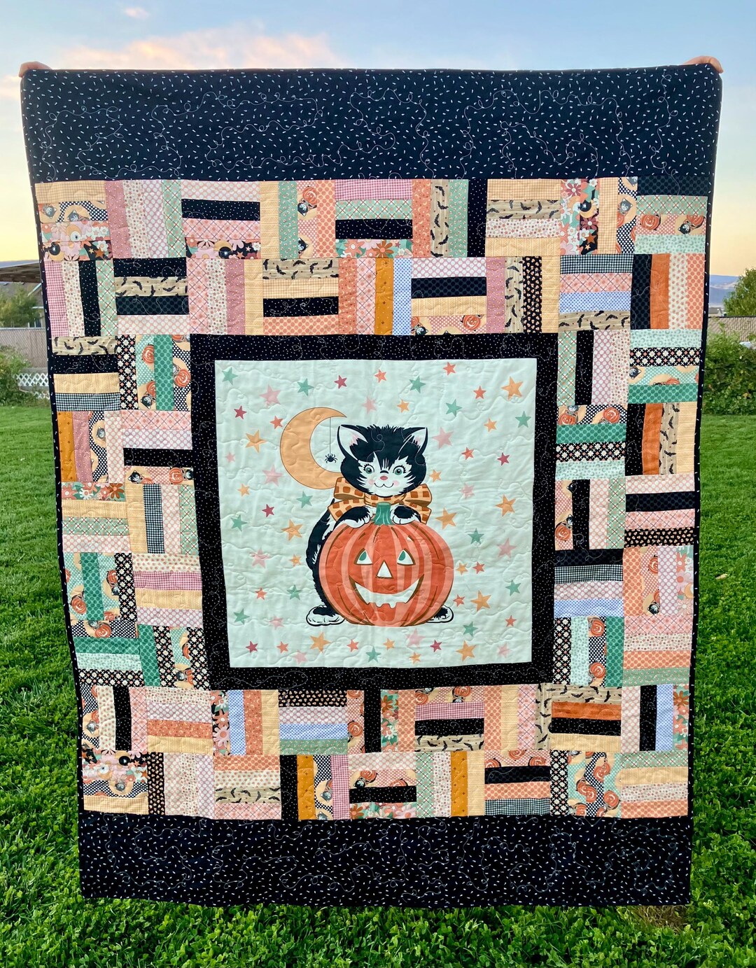 Halloween Black Cat Quilt - Etsy