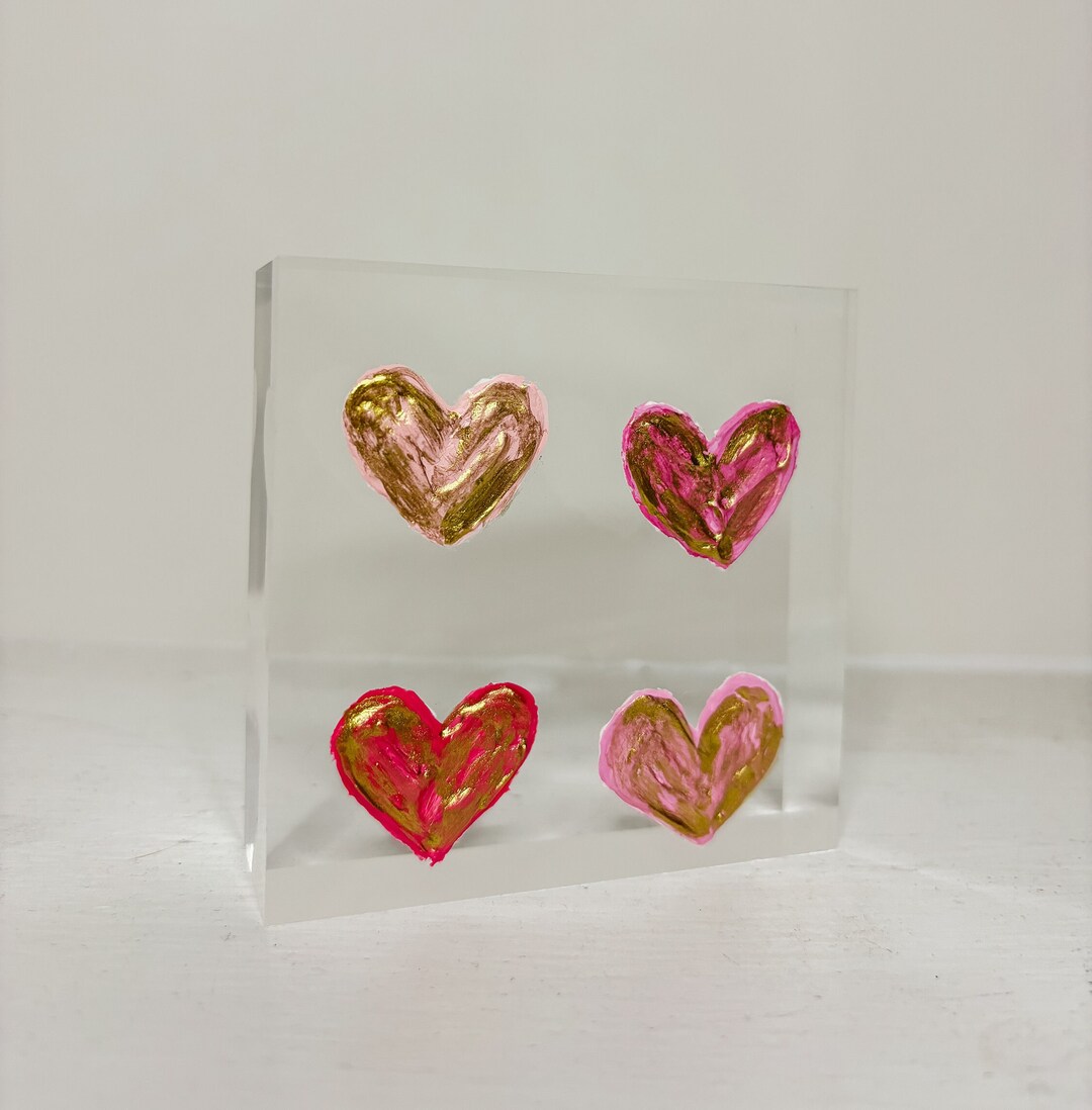 Mini Heart Acrylic Block - Etsy