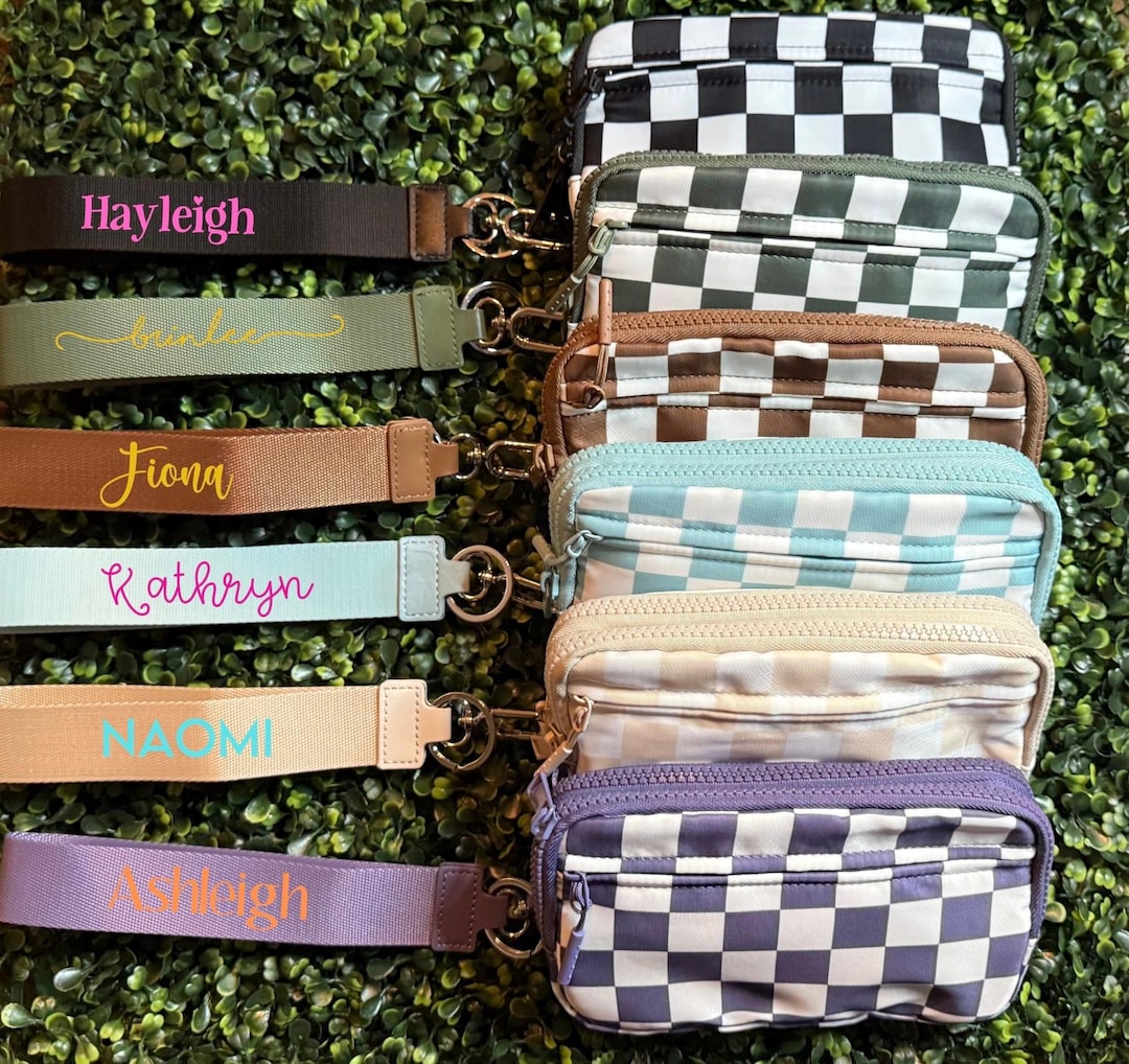 Personalized Keychain Wristlet: Nylon Wallet Cardholder With Lanyard ...