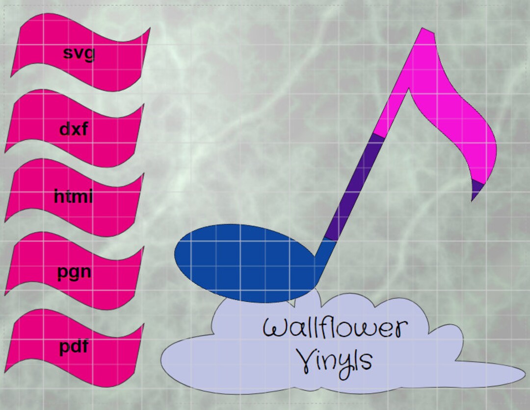 Bisexual Pride Music Note Cut File Svg, Pgn, Pdf, Html, Dxf - Etsy