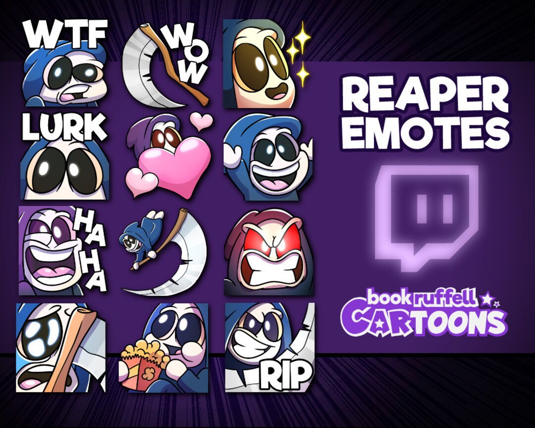 12x Reaper Emoji Emotes for Twitch - Grim Reaper Emoji Emotes - Twitch ...