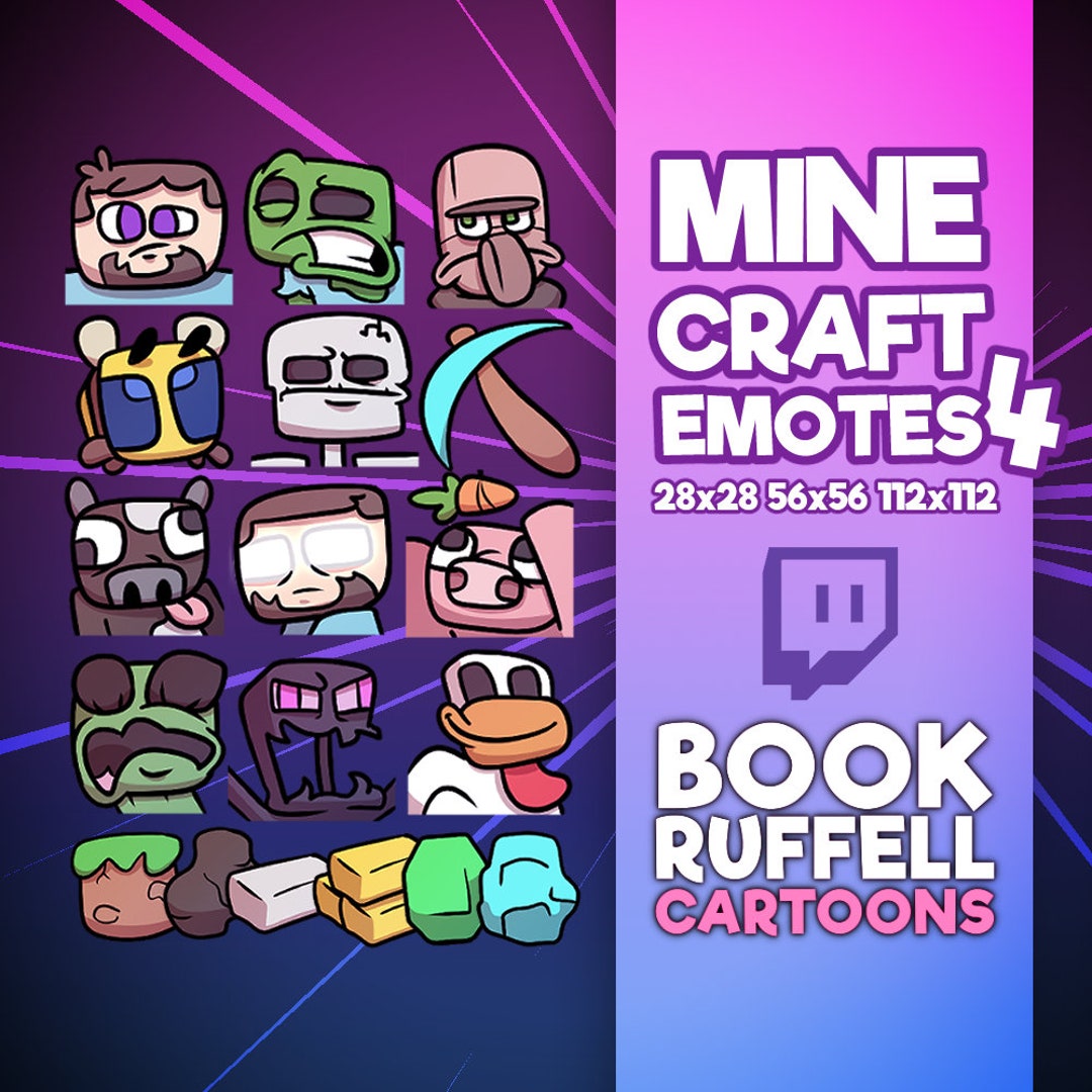18x Minecraft Emoji Emotes PACK 4 for Twitch Cute Minecraft Emoji ...