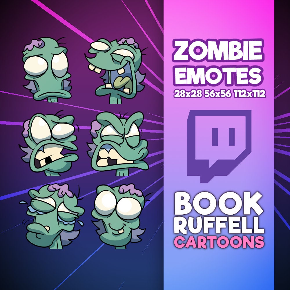 6x Zombie Emoji Emotes for Twitch - Zombie Emoji Emotes - Twitch Emotes ...