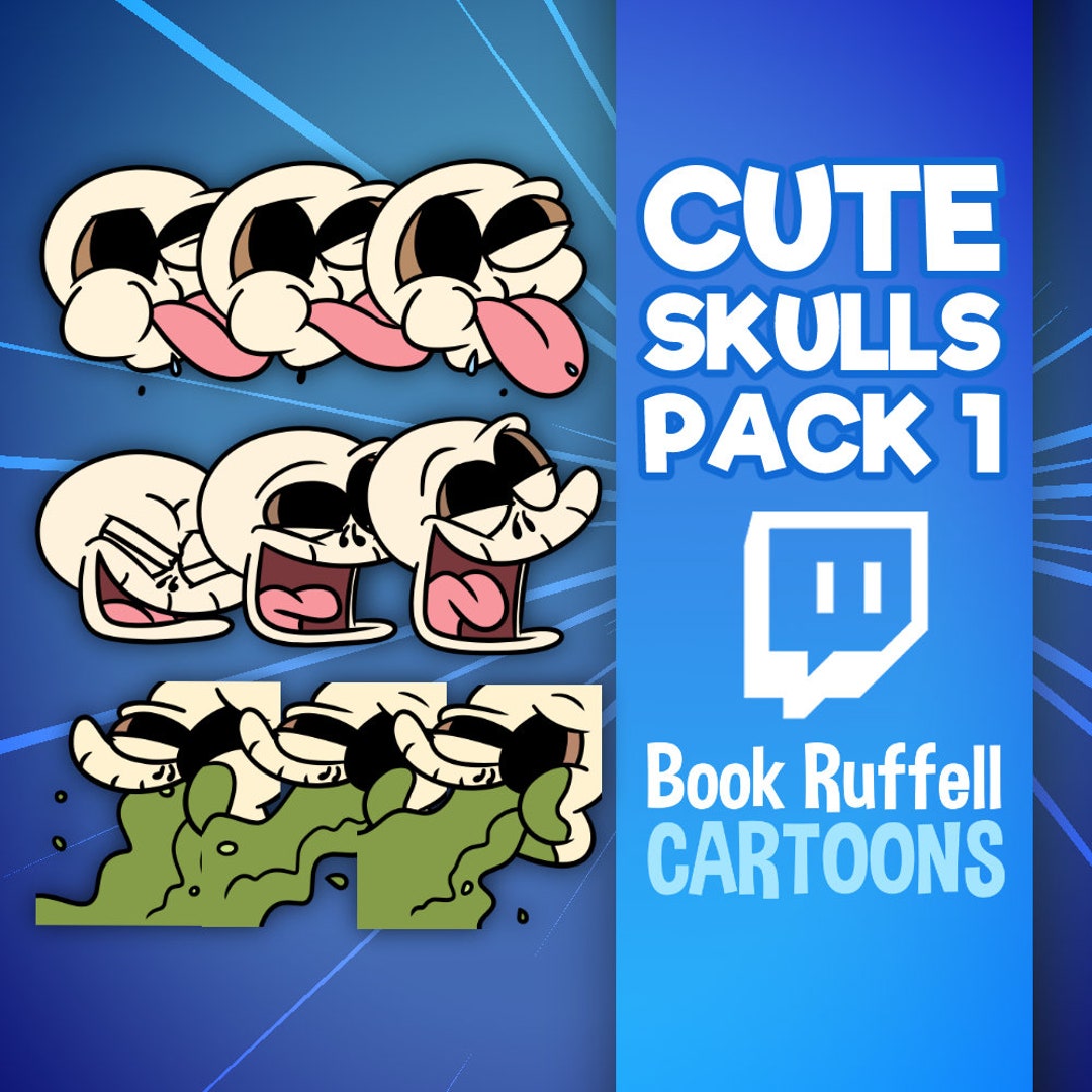 3x Cute Skull ANIMATED Emotes for Twitch PACK 1 - Cute Skull Emotes ...