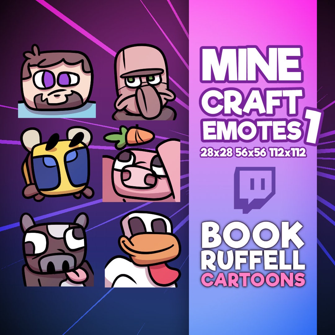 6x Minecraft Emoji Emotes PACK 1 for Twitch - Cute Minecraft Emoji ...