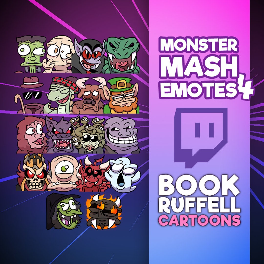18x Monster Mash Emoji Emotes for Twitch PACK 4 MEGA PACK - Cute ...