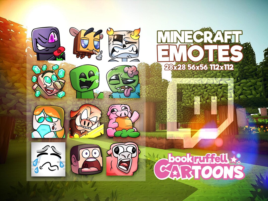 12x Minecraft Emoji Emotes for Twitch - Minecraft Emoji Emotes - Twitch ...