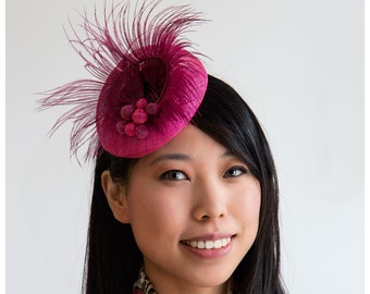 Fuchsia Fascinator Bright Pink Headpiece Wedding Cerise - Etsy UK