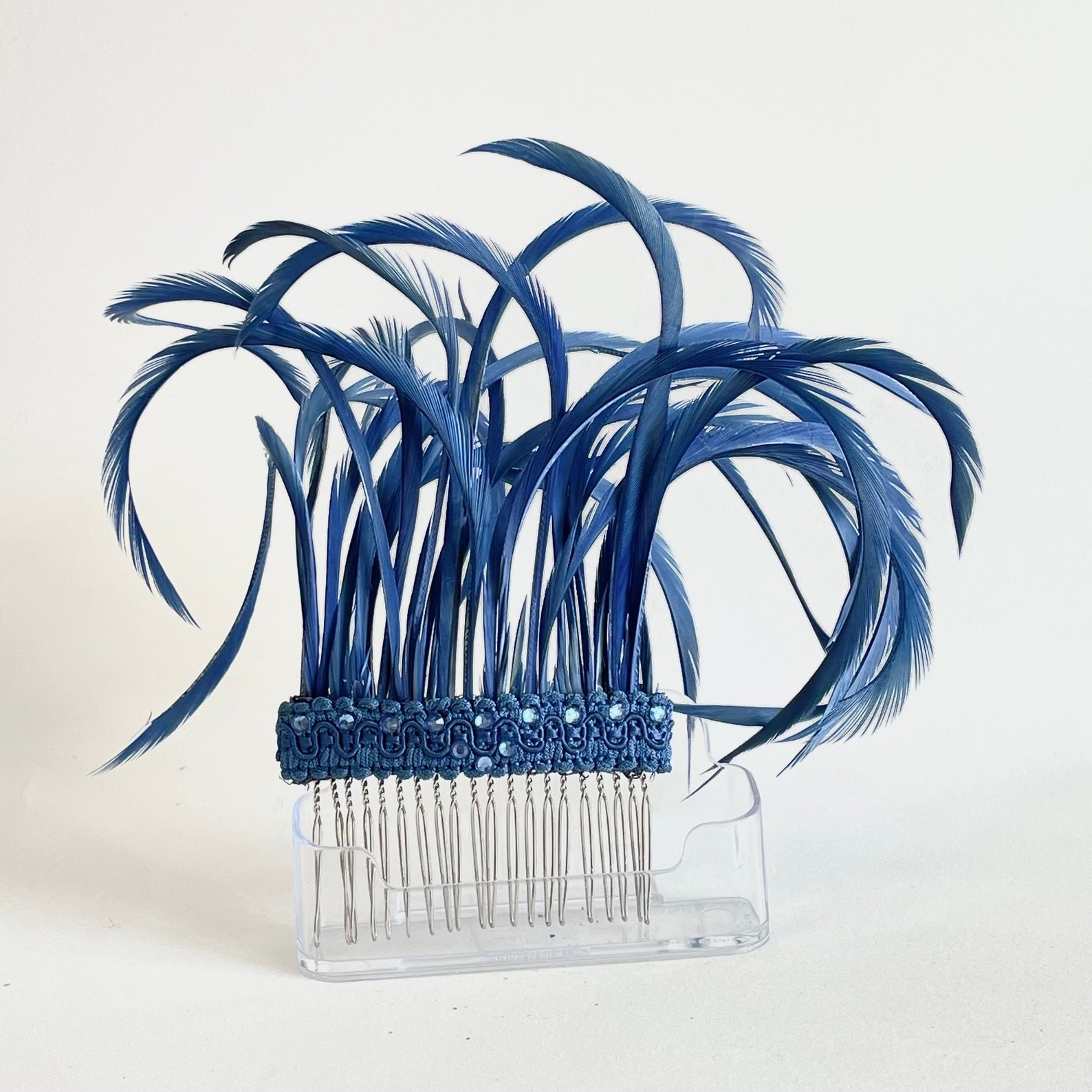 Pink Feather Hair Comb,rose Bridemaid Hair Comb,bridesmaid Headdress ...