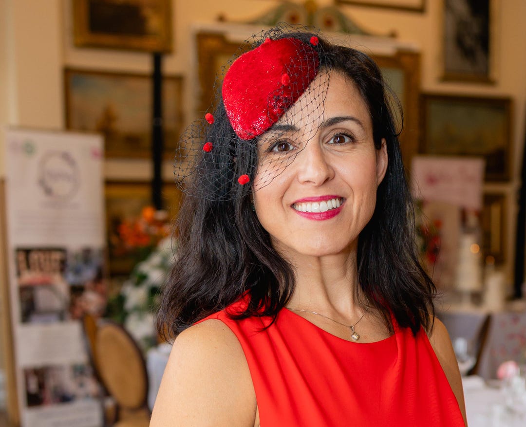 Red Heart Fascinator,scarlet Red Velvet Small Hat, Shimmering Red ...