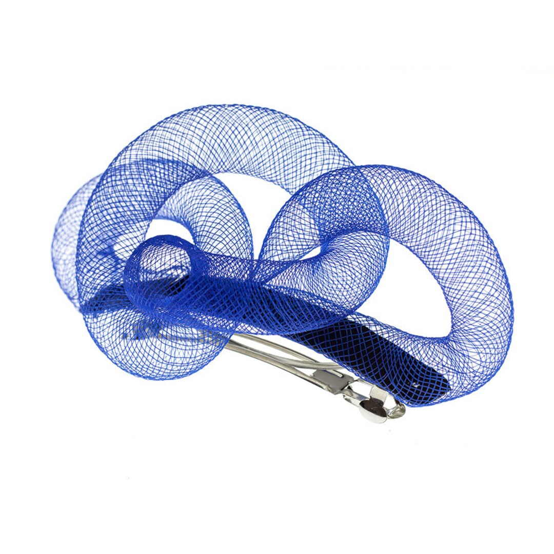 Blue Hair Clip, Hand Made Cobalt Blue Mesh Barrette, French Hair Clip ...