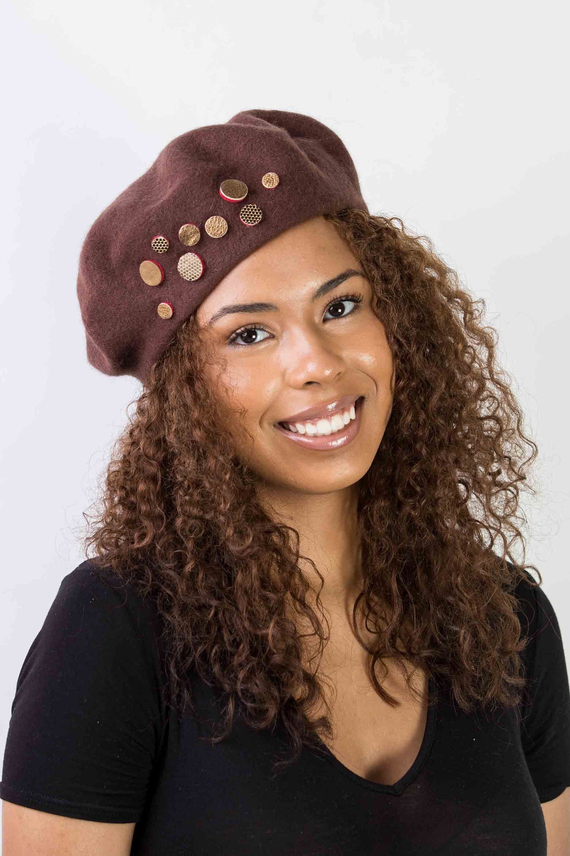 Unique Beige Beret Camel French Wool Beret Autumnwinter - Etsy