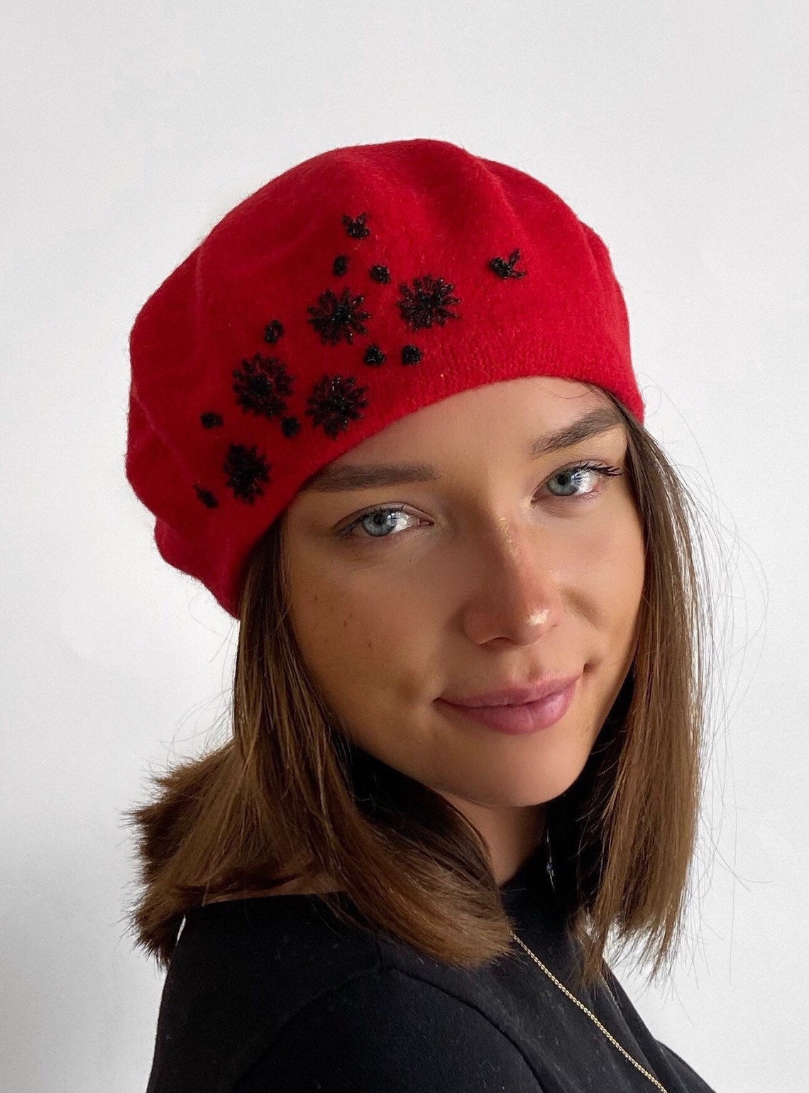 Unique Red Beret, Scarlet French Wool Beret, Soft Autumn,winter Womans ...
