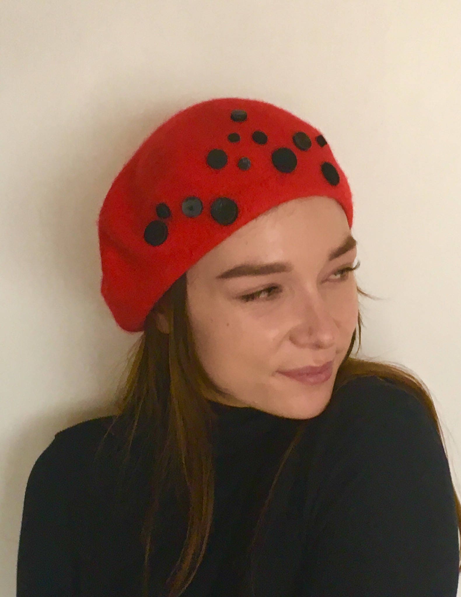 Unique Red Beret, Scarlet French Wool Beret, Soft Autumn,winter Womans ...