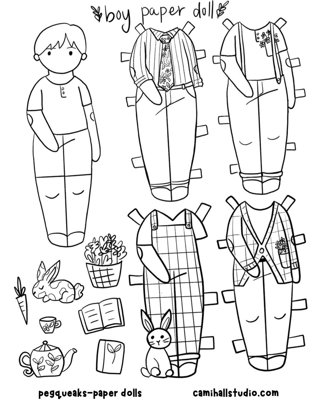 Boy Paper Doll Outline