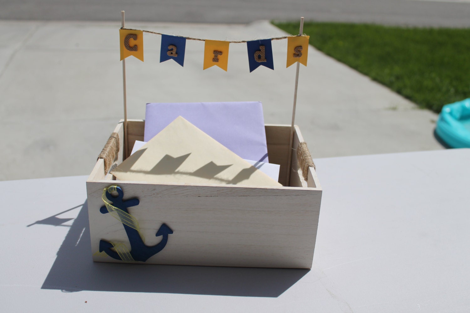 Nautical Wedding Card Box, Customizable Wedding Cardholder, Nautical ...