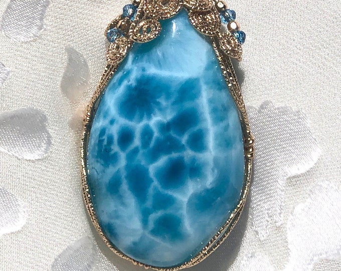 L72 Deep Blue Translucent Turtleback 2 Inch Dominican Larimar - Etsy
