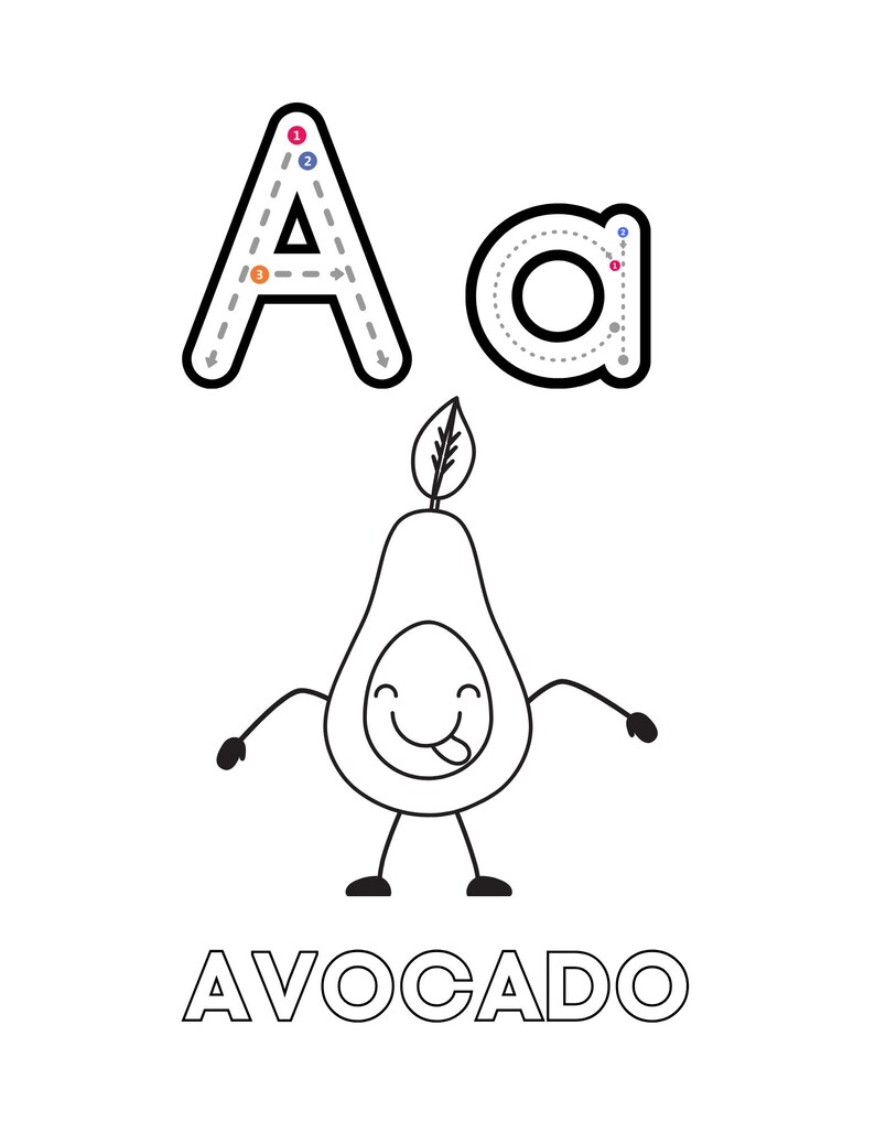 Food "abc" Pages: Copy Coloring Pages - Etsy