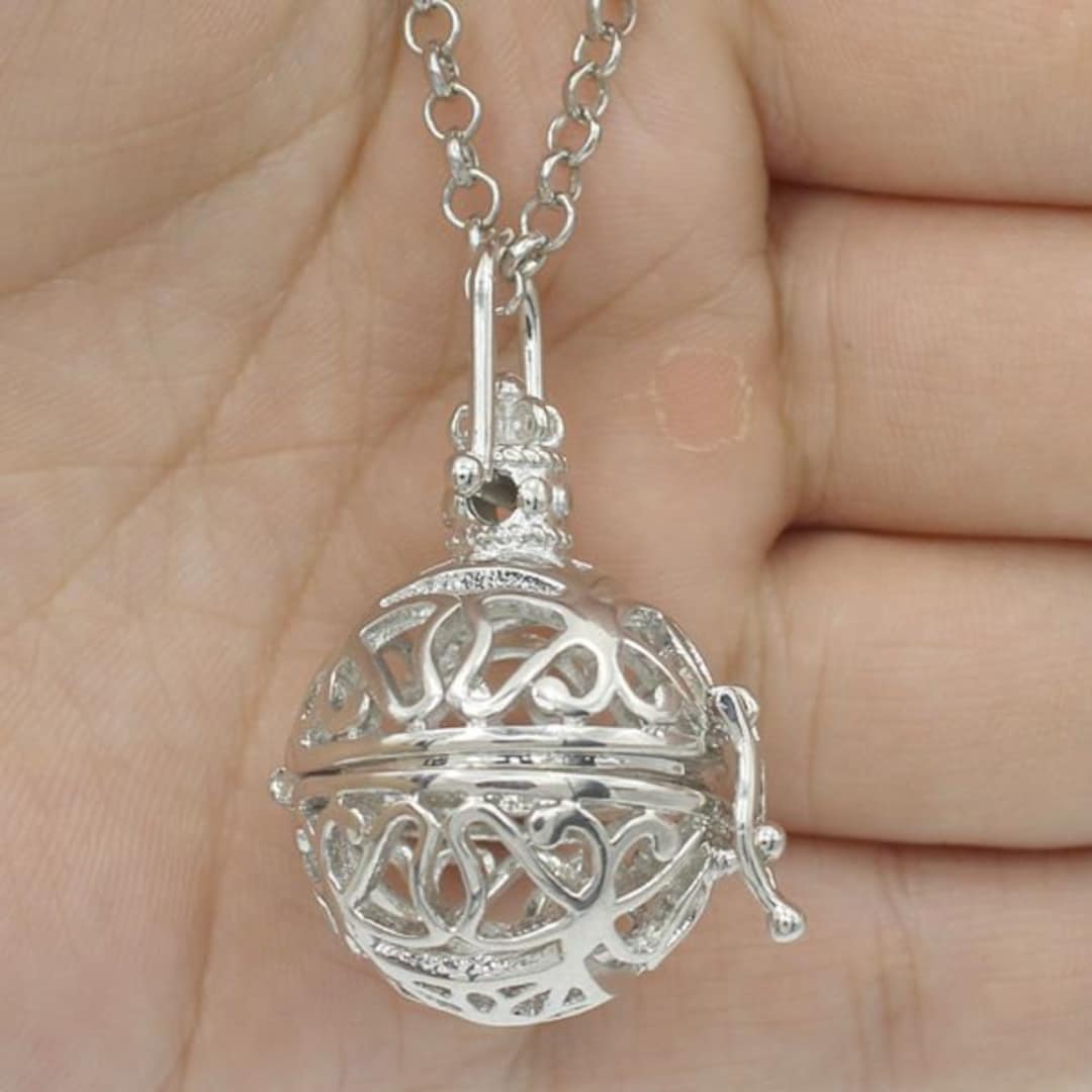 1pc Hollow Openable Crown Locket Pendant Diffuser Necklace, Cage Box ...