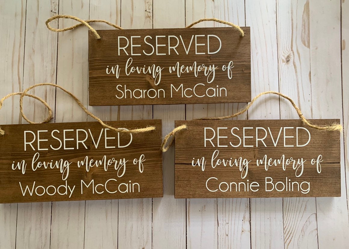 Reserved in Loving Memory Sign-wood Sign-in Loving Memory | Etsy