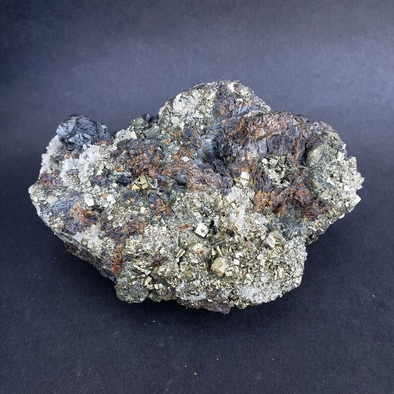 Pyrite on Hematite 238.9g 8.5x6x4cm - Etsy