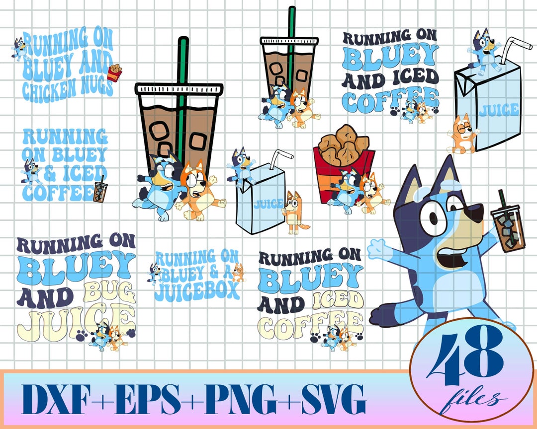 48 Running on Bluey Dog SVG, Bluey Family Matching Bundle Svg, Bluey ...