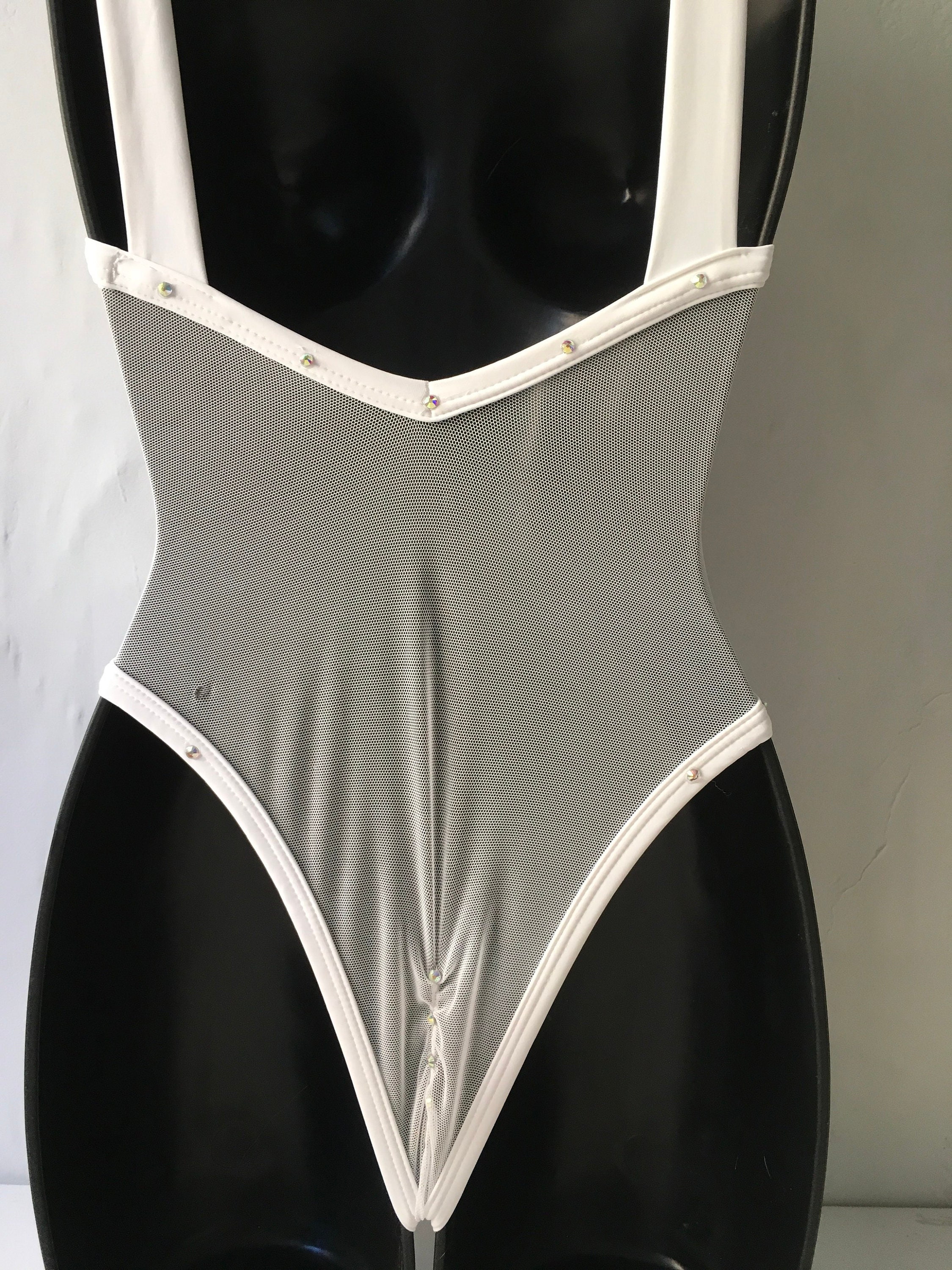 Lux Stretchy Sheer Sparkley White Bodysuit*discounted - Etsy