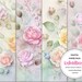 Watercolor Roses Digital Paper Pack Beautiful Floral Designs - Etsy