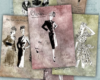 VICTORIAN ADS Digital Collage Sheet Pink Vintage Adverts - Etsy