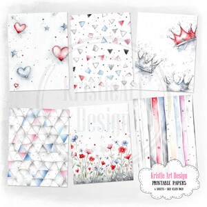 Little Princess Digital Paper Pack: DIY Junk Journal Kit - 63 Pcs ...
